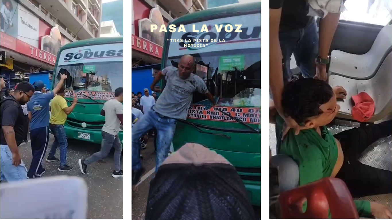 VIDEO: Conductor de bus de Sobusa fue herido con objeto contundente en ...
